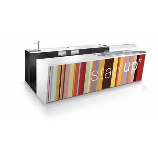 BAR COUNTER COMPLETE WITH FRONT COUNTER, BACK COUNTER AND 2 METER PLATFORM