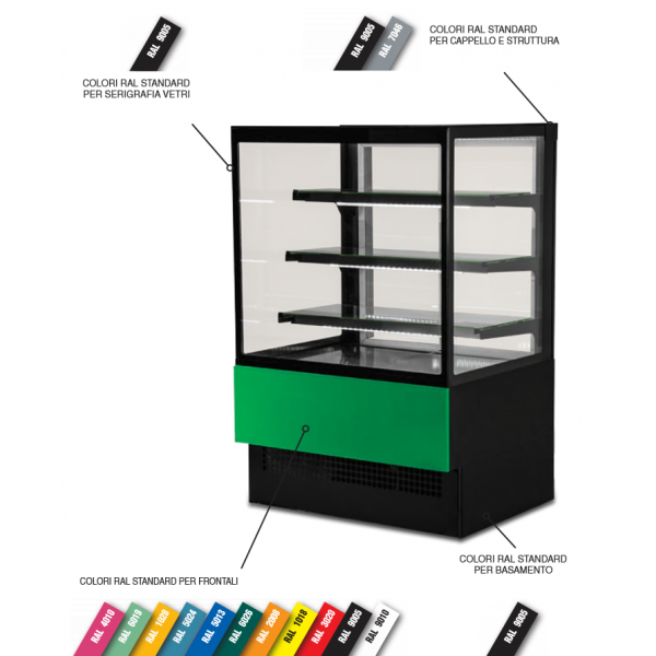 Serve over counter display fridge EVOK, depth 78.5 cm, temperature +2/+4° C