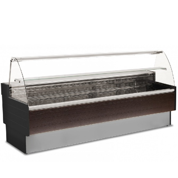 Serve over counter display fridge with curved glass KIBUK, depth 90 cm