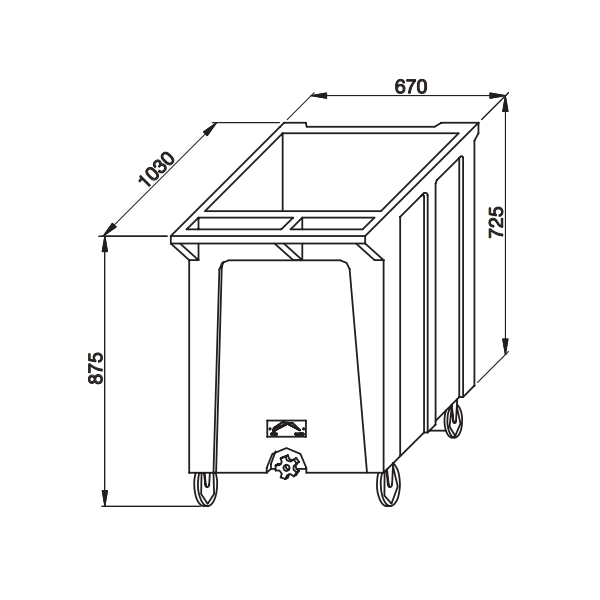 1216 kg ice storage with trolleys