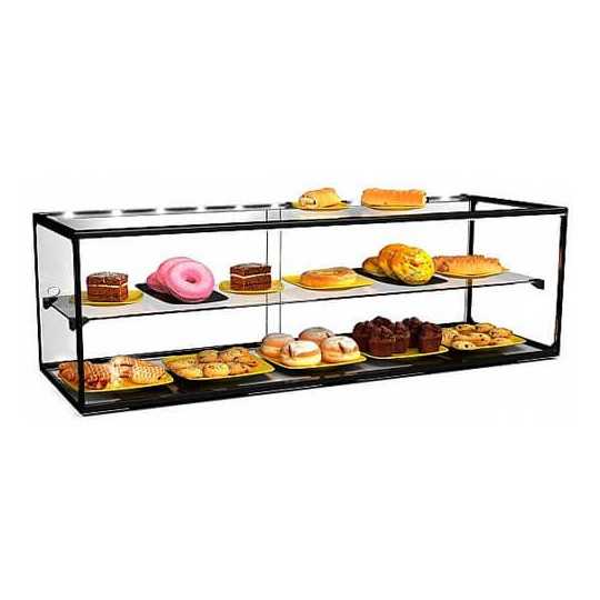 Vetrina da banco neutra 2 piani con illuminazione E1236 | 120 x 39 x 37 ...