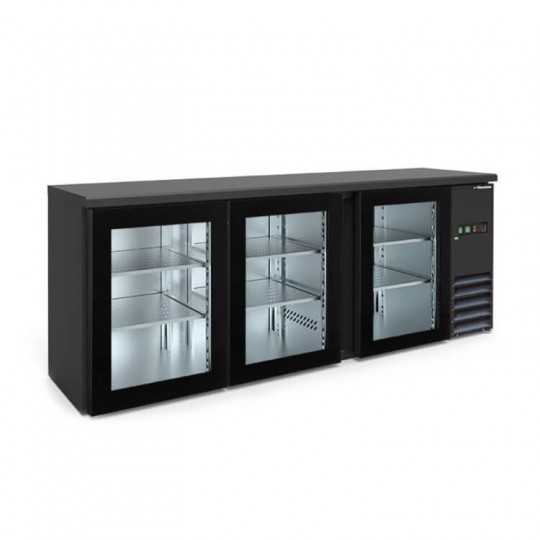 REFRIGERATED BACK COUNTER WITH 3 GLASS DOORS | 200 x 53.5 x 86 cm